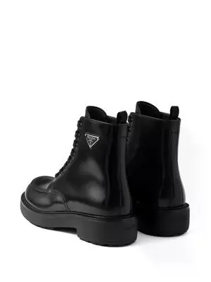 Prada Brushed-leather Boots