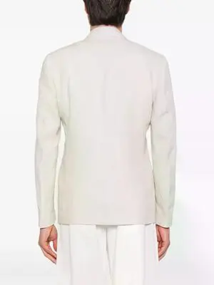 LARDINI Double-breasted Linen Blazer - Neutrals