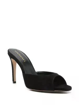 GINISSIMA Vicky Suede Heeled Sandals - Black