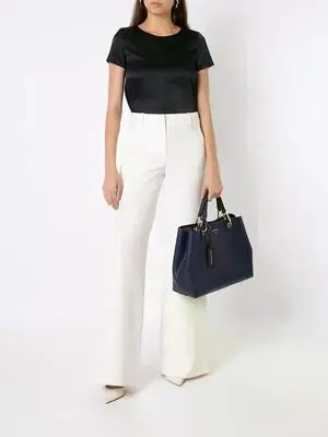Emporio Armani Stretch-silk Blouse - Blue
