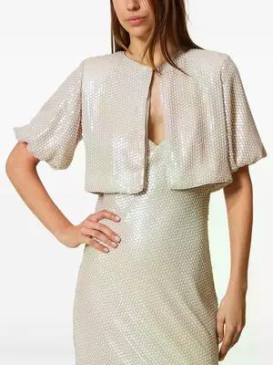 TWINSET Woven Shrug Wrap With Sequin Embellishment