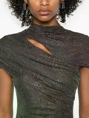 SELF-PORTRAIT Rhinestone Cut-out Midi Dress
