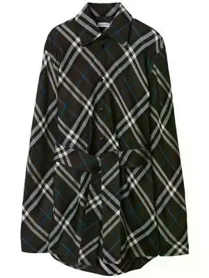 Burberry Check-pattern Belted Shirt