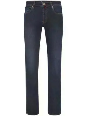 BILLIONAIRE Logo-embroidered Straight-leg Jeans - Blue