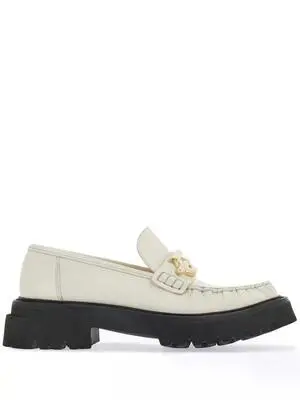 FERRAGAMO Gancini-plaque Leather Loafers