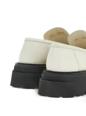 FERRAGAMO Gancini-plaque Leather Loafers