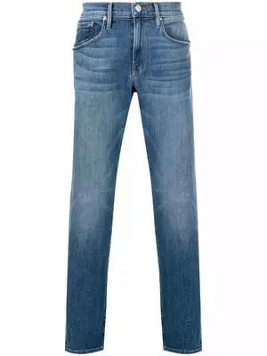 FRAME Straight-leg Mid-rise Jeans - Blue