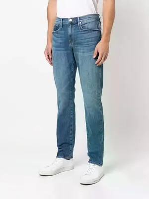 FRAME Straight-leg Mid-rise Jeans - Blue