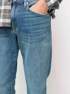 FRAME Straight-leg Mid-rise Jeans - Blue