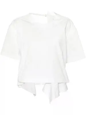 Sacai Asymmetric Poplin T-shirt - White