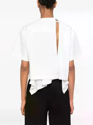 Sacai Asymmetric Poplin T-shirt - White