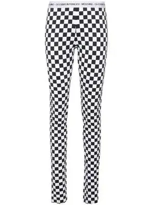Moschino Checkerboard-print Flared Trousers - White