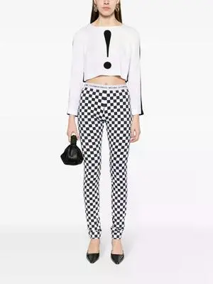 Moschino Checkerboard-print Flared Trousers