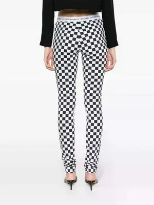 Moschino Checkerboard-print Flared Trousers