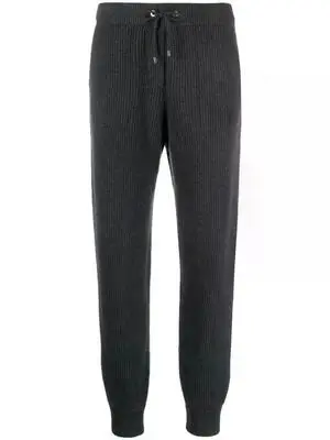 Brunello Cucinelli Ribbed-knit Cashmere Track Pants