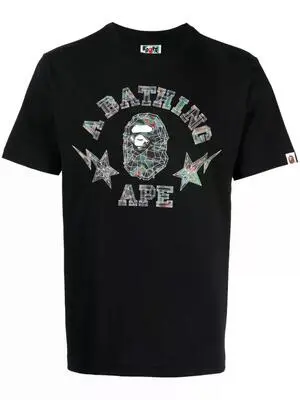 A BATHING APE Logo-print Cotton T-shirt - Black