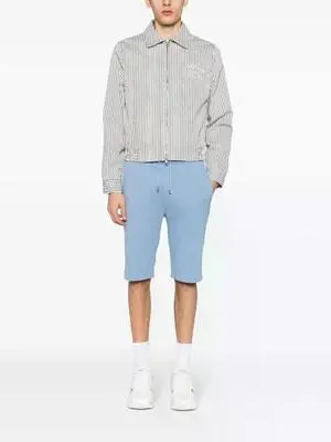 Balmain Logo-flocked Cotton Track Shorts