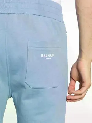 Balmain Logo-flocked Cotton Track Shorts