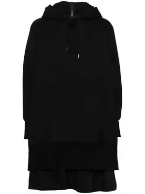 Sacai Layered Cotton Sweatshirt - Black