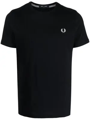 Fred Perry Logo-embroidered Cotton T-shirt - Blue