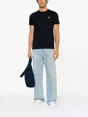 Fred Perry Logo-embroidered Cotton T-shirt - Blue