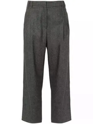 Brunello Cucinelli Pleated Felted Straight Trousers