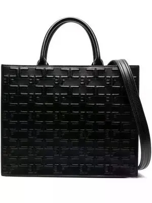 Elisabetta Franchi Large Monogram Tote Bag - Black