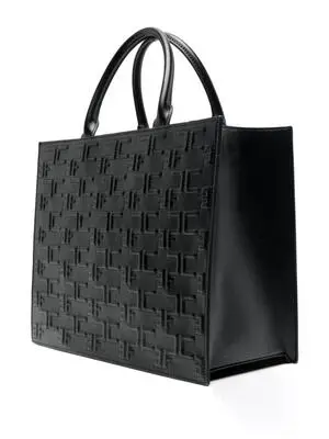 Elisabetta Franchi Large Monogram Tote Bag - Black