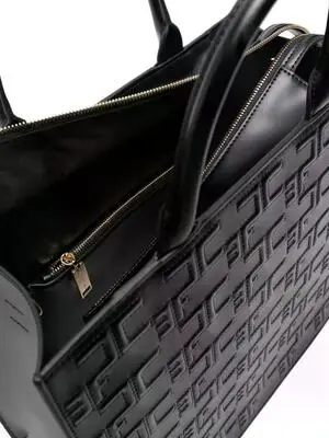 Elisabetta Franchi Large Monogram Tote Bag - Black