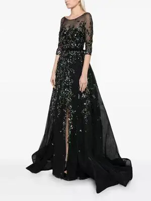 SAIID KOBEISY Sequin-embellished Tulle Gown
