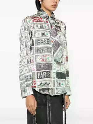 Vaquera Dollar-print Tie-detail Shirt