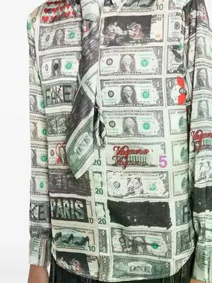 Vaquera Dollar-print Tie-detail Shirt