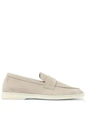 SCAROSSO Luciana Calf-leather Loafers - Neutrals