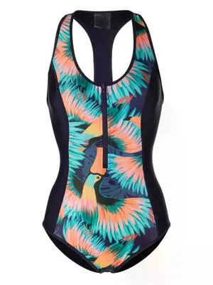 DUSKII Tucan-print Zip-up Surf Suit - Multicolour