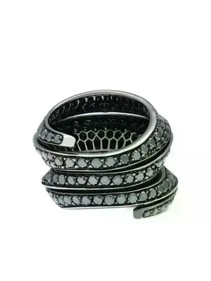 LILY GABRIELLA 18kt Black Gold Double Spira Diamond Ring
