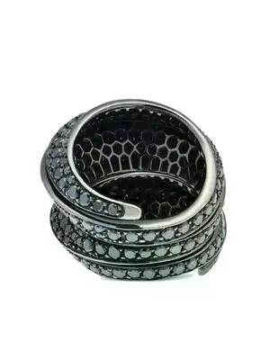LILY GABRIELLA 18kt Black Gold Double Spira Diamond Ring
