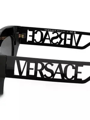 Versace Logo-embossed Rectangle-frame Sunglasses