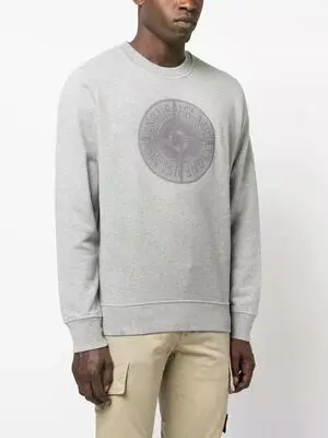 Stone Island Logo-embroidered Cotton Sweatshirt