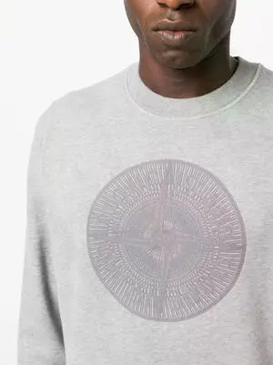 Stone Island Logo-embroidered Cotton Sweatshirt