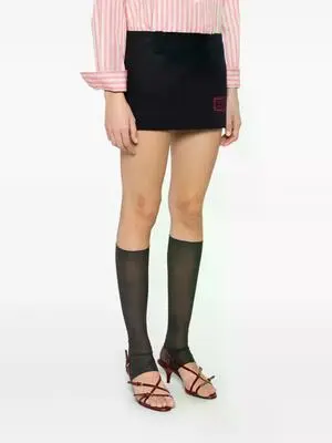 Miu Miu Logo-embroidered Mini Skirt