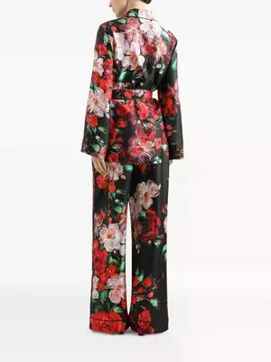 Dolce & Gabbana Rose-print Twill Shirt - Black