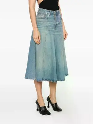 HAIKURE Flared Midi Skirt