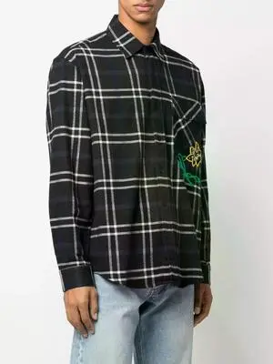 PRESIDENT’S Embroidered-floral Check Shirt