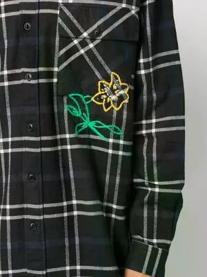 PRESIDENT’S Embroidered-floral Check Shirt
