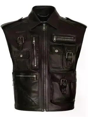 Dolce & Gabbana Biker Leather Gilet