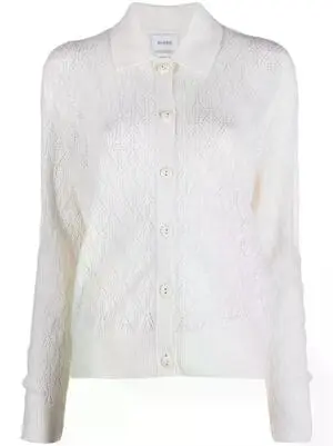 BARRIE Pointelle-knit Cashmere Top - Neutrals