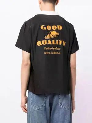 Visvim Logo-embroidered Silk Shirt - Black