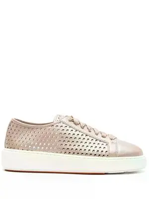 Santoni Perforated Leather Sneakers