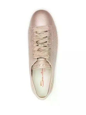 Santoni Perforated Leather Sneakers