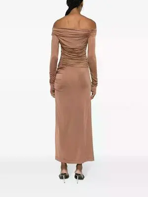 Helmut Lang Off-shoulder Draped Maxi Dress